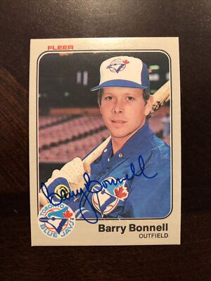 BARRY BONNELL 1983 FLEER AUTOGRAPHED SIGNED AUTO BASEBALL CARD 425 BLUE ...