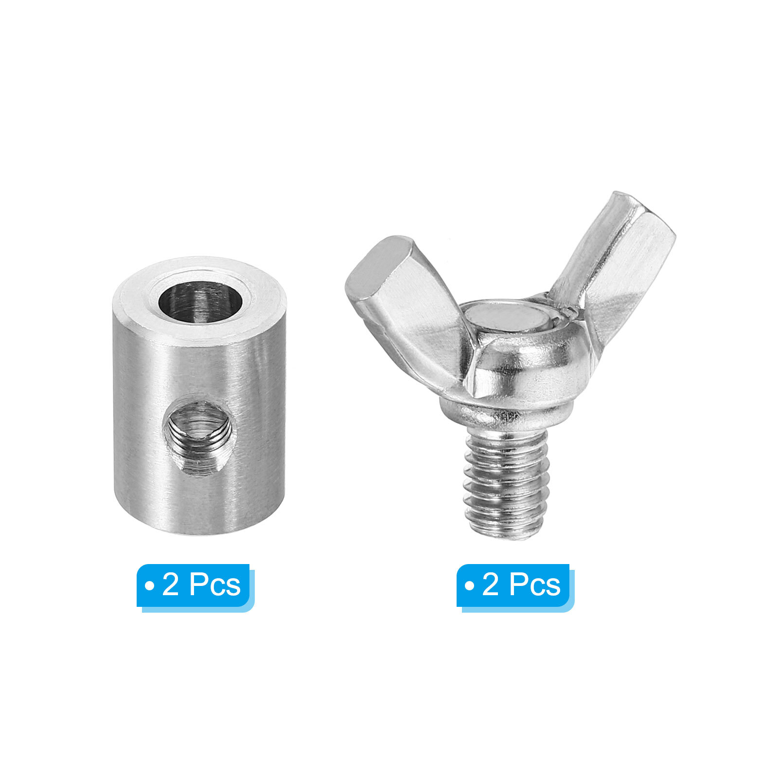 2Stk 304 Edelstahl 7mm ID Hand Schraube Klemme Draht Seil für 2-3mm ...