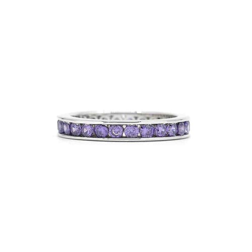 Anna Zuckerman Sterling Silver Purple Crystal Gemstone Eternity Band ...