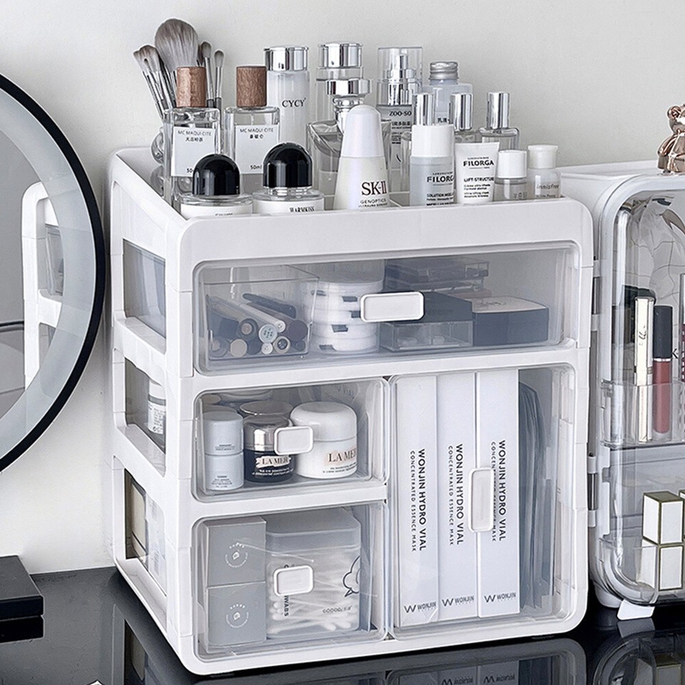 4 Drawers Storage Box Desktop Makeup Cosmetic Organizer Stationery ...