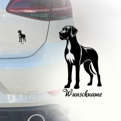 Auto Aufkleber | Deutsche Dogge | Personalisiert | Farben / Größen ...