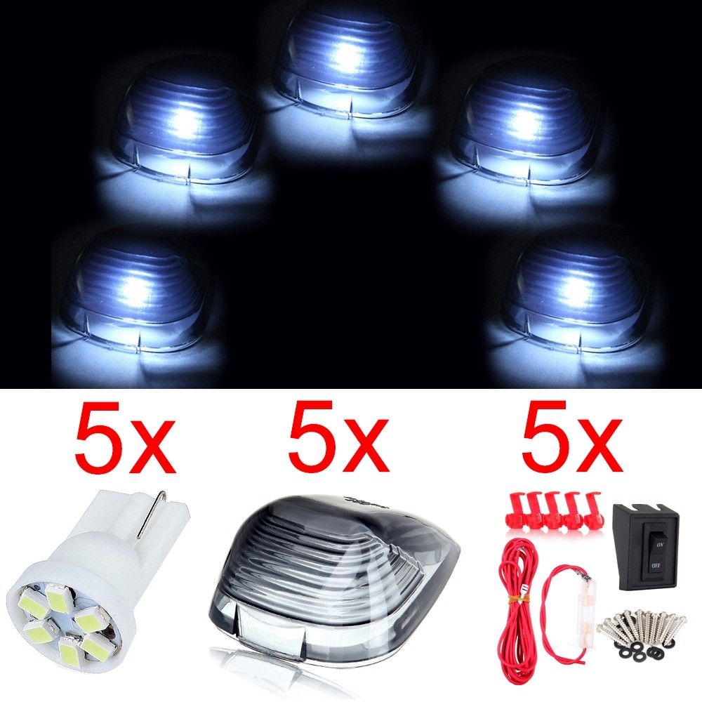 For Ford F-250 F-350 Smoke Cab Running Marker Light White LED & Switch ...
