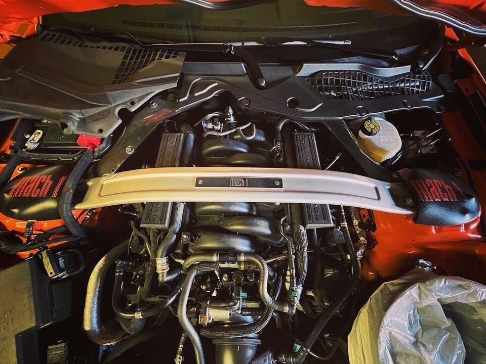 2024+ Ford Mustang Custom Fitted Strut Tower Covers (DARK HORSE) Silver ...