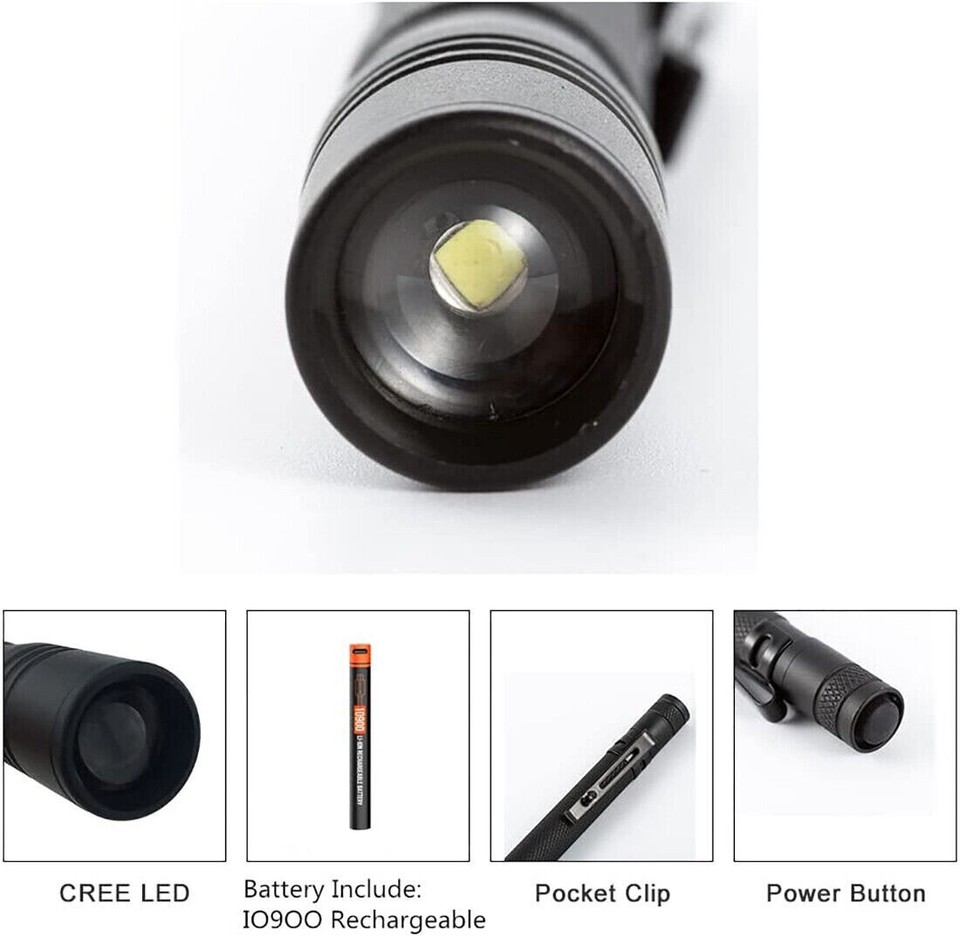 395nm UV light flashlight Rechargeable USB Black Light LED for for Pet ...