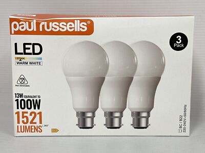 LED Light Bulbs Warm White 13W Equivalent To 100W 1521 Lumens | 3 Pack ...