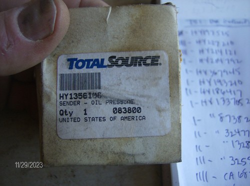 TOTAL SOURCE HY 1356106 OIL PRESSURE SENDER FITS HYSTER | eBay