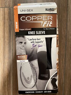 Copper Fit Compression Knee Sleeve Unisex XL 19.5"-21" Brett Favre New ...