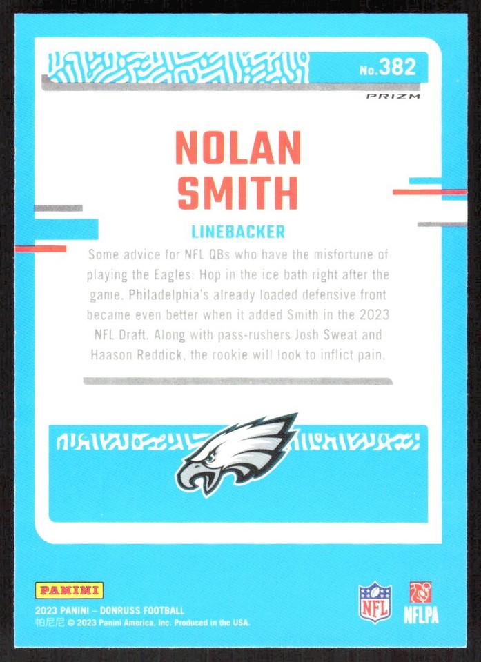 2023 7445B Donruss Optic Rated Rookie Preview Pink Prizm Nolan Smith ...