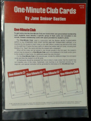 One Minute Club Cards Jane Smisor Bastien WP299 - Sealed | eBay