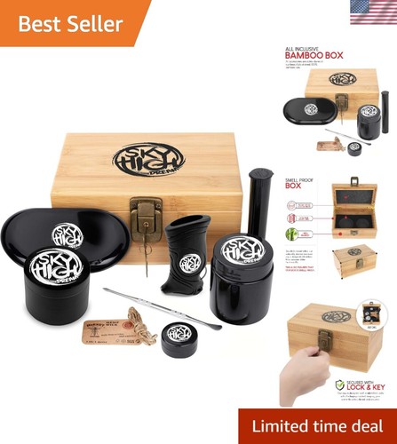 Premium Bamboo Smell-Proof Storage Box with Lock and Key - Travel ...