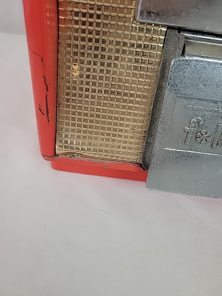 Vintage Folz 1 Cent Gumball Machine Red Working With Key & Vending Card ...