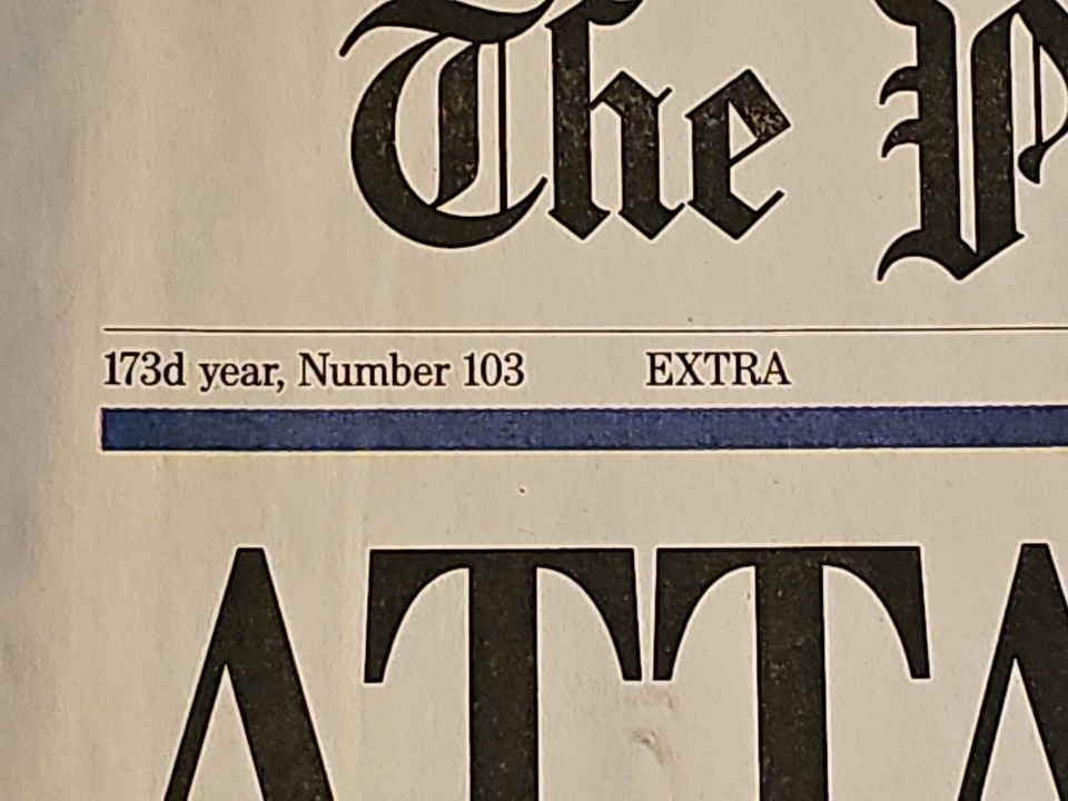 RARE 9/11 EXTRA Edition Newspaper The Philadelphia Inquirer Sept 11 ...