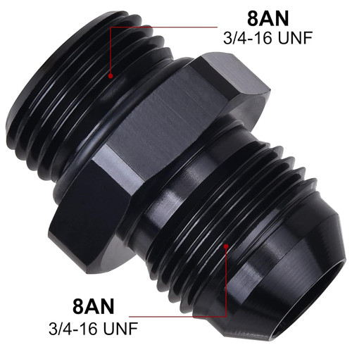 2Pcs 8AN Male Flare to 8AN ORB O-ring Boss Straight Adapter Fitting ...