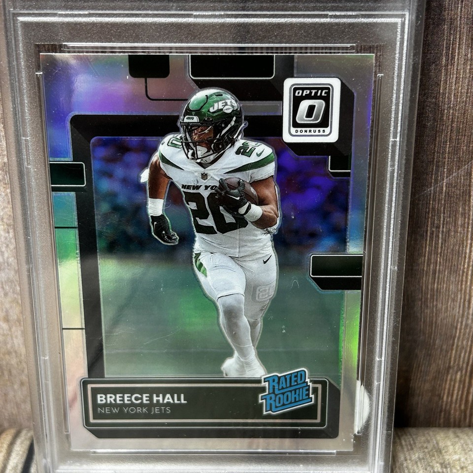 Breece Hall - 2022 Panini Donruss Optic Holo PSA 10 #214 RC - New York ...