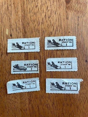ORIGINAL WWII MILITARY-THEMED RATION STAMPS - FIGHTER JET, Stamp #1 ...