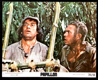 PAPILLON Original Movie Lobby Card Steve McQueen Prison Escape ...