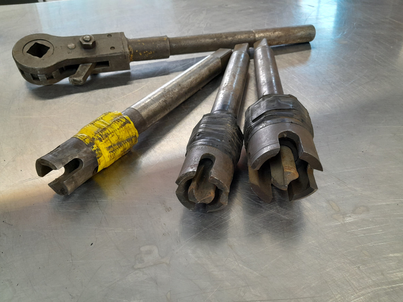 Mueller Drill Tap and Shell Cutter Set 2", 1 1/2", 1 1/4" with Ratchet ...