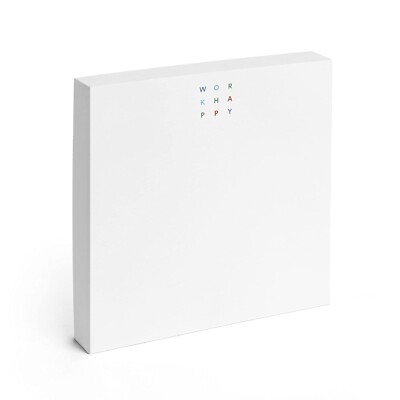 New Poppin Writing Pad Bloc-notes WORK HAPPY 7.25" x 7.25" 200 Sheets ...