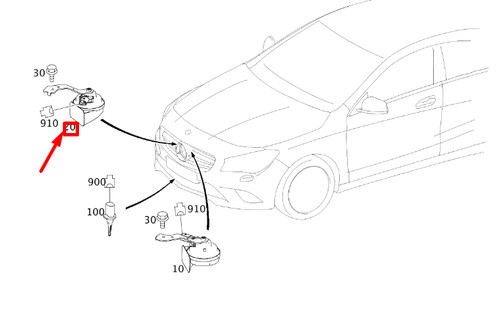 MERCEDES-BENZ CLA C117 RIGHT SIDE HORN 510HZ A0005403503 ORIGINAL for ...