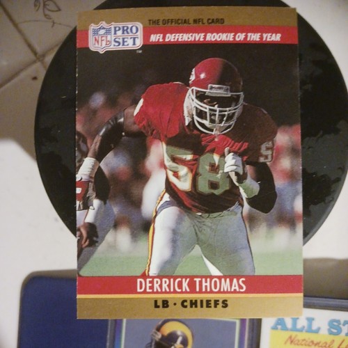 1990 Pro Set - Printing Proofs Derrick Thomas #6 Cyan Front, Blank Back ...