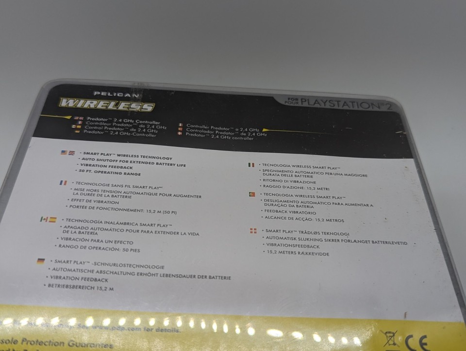 (Opened Box) New Pelican Predator Wireless PlayStation PS2 2.4 GHz ...