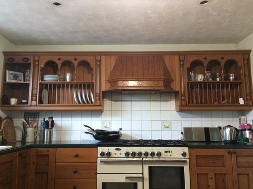 Solid Pine Kitchen Wall Unit Plate Racks plus Base Unit Doors -Local Delivery Av | eBay UK