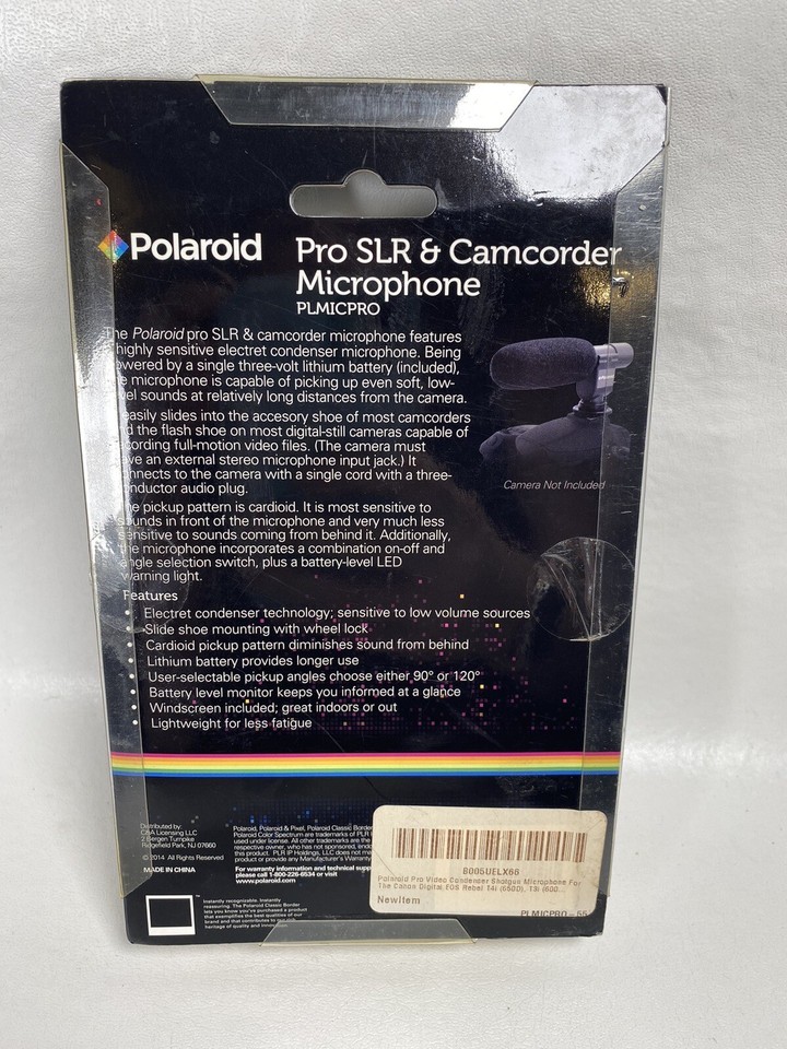 Polaroid Pro SLR & Camcorder Microphone PLMICPRO NEW | eBay