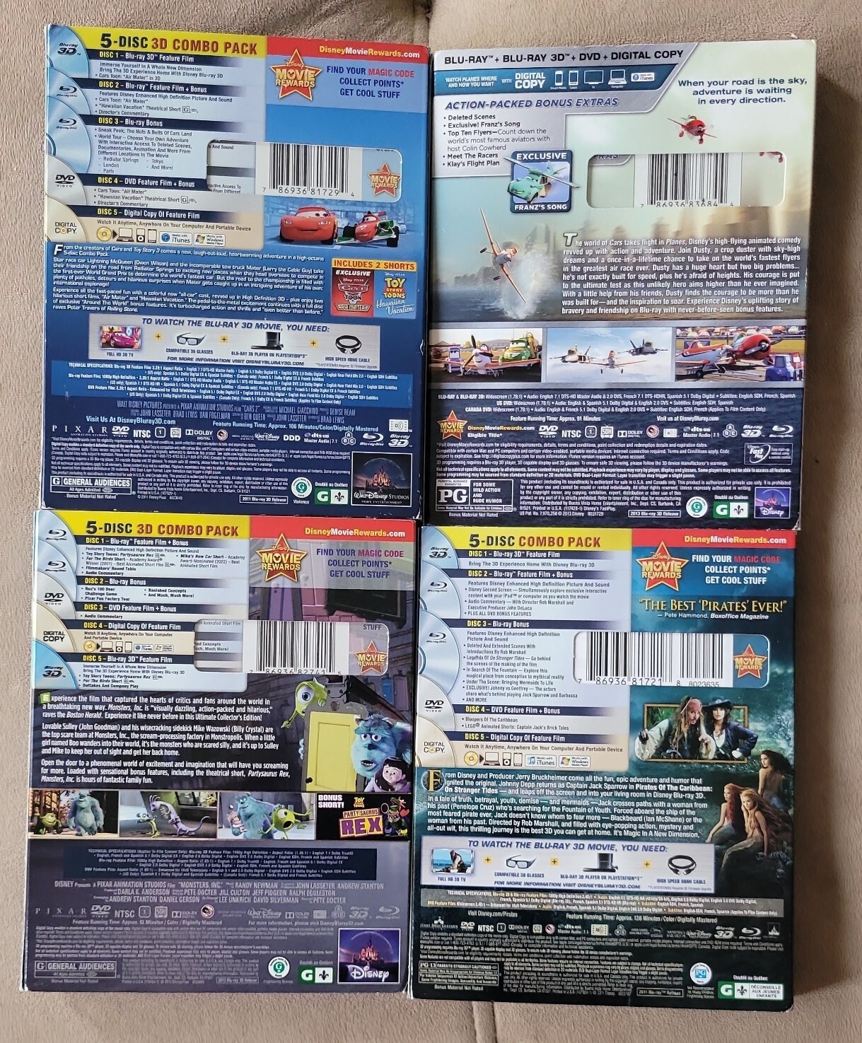 Disney 3D BLU RAY LOT w SLIPCOVERS BRAND NEW SEALED MINT Planes CARS 2 ...