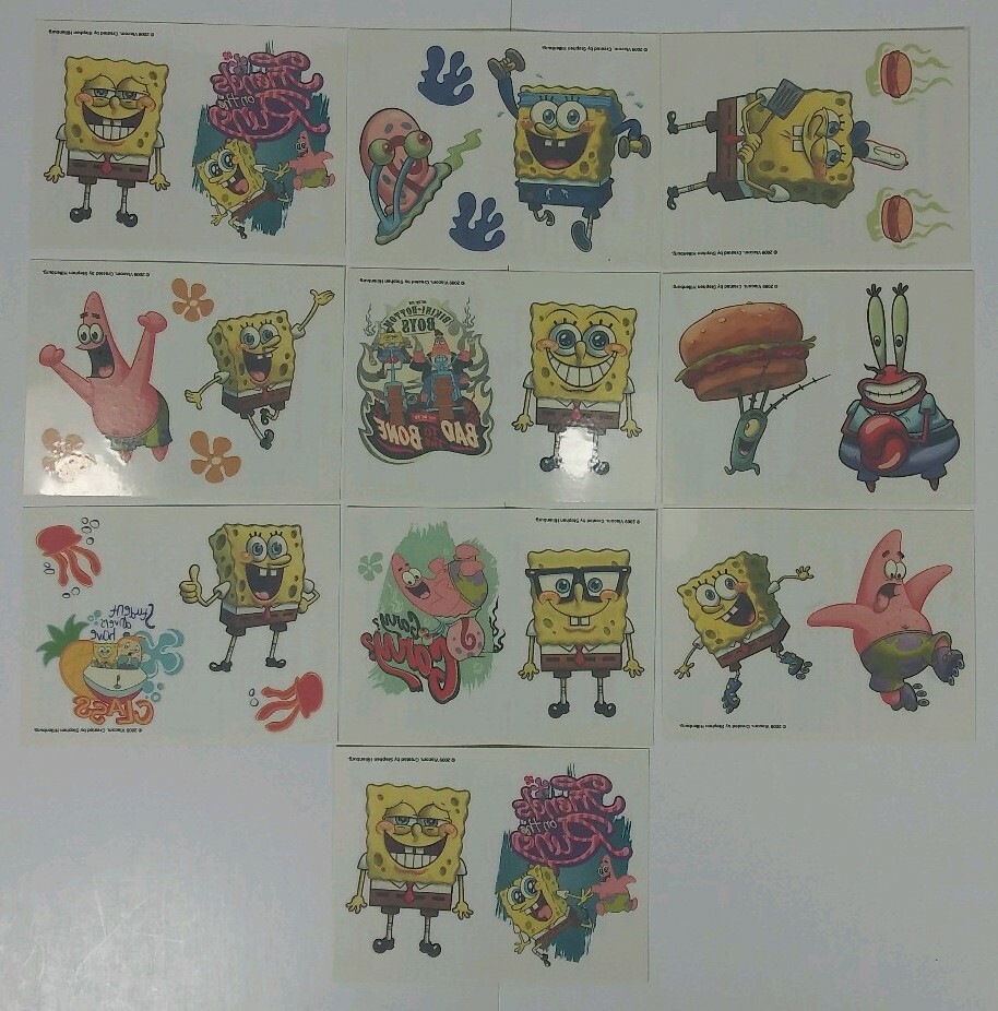Spongebob Fake Tattoos Summer’s The Perfect Time For (temporary)