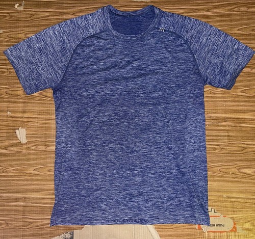 Lululemon Mens Heathered Blue Metal Tech Vent T Shirt Sz M Performance ...