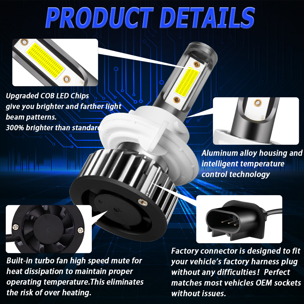 For Ford Escape 2008-2012 Combo 6000K Front LED Headlight Hi/Lo + Fog ...