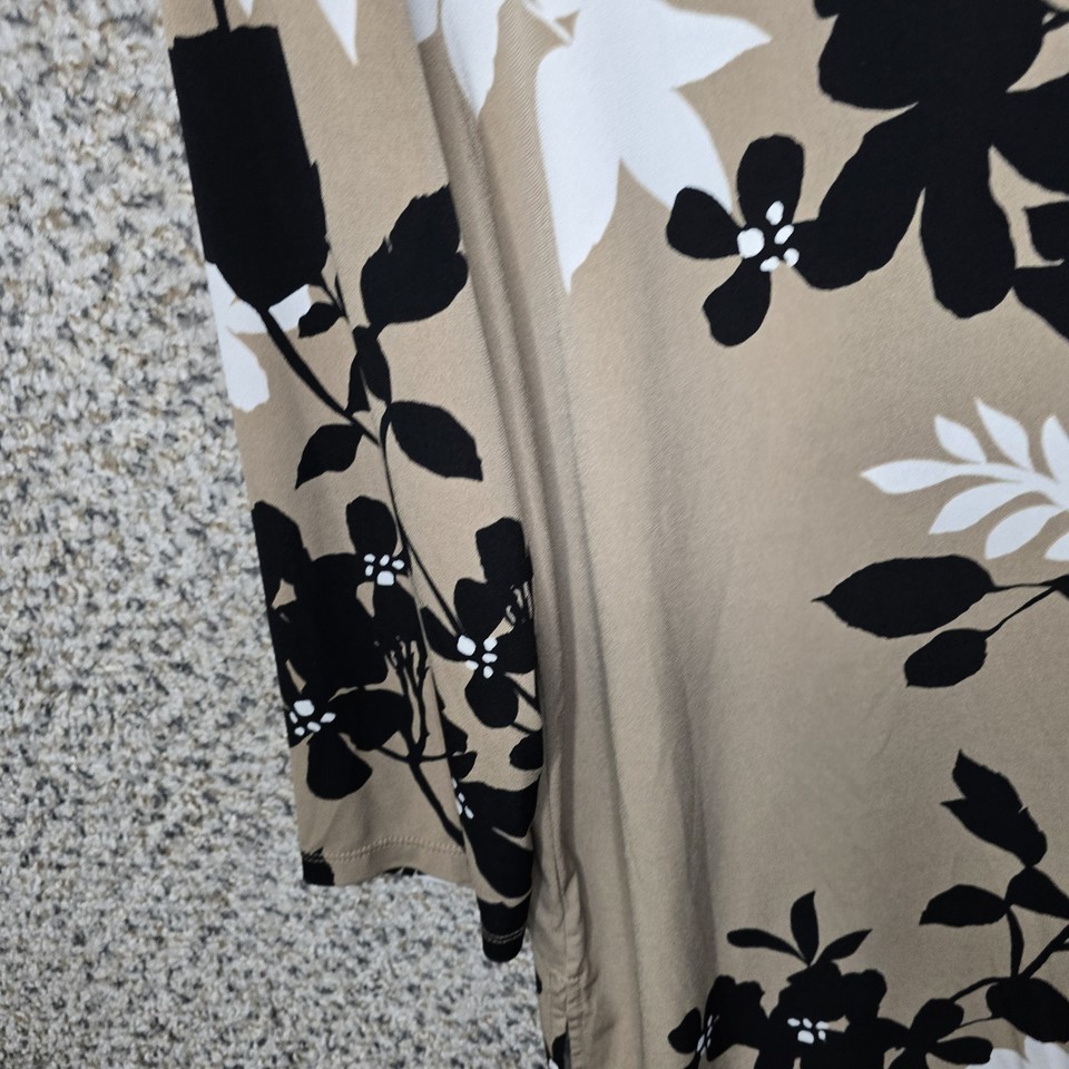 Susan Graver Top Womens Large Black Liquid Knit V Neck Blouse Stretch ...