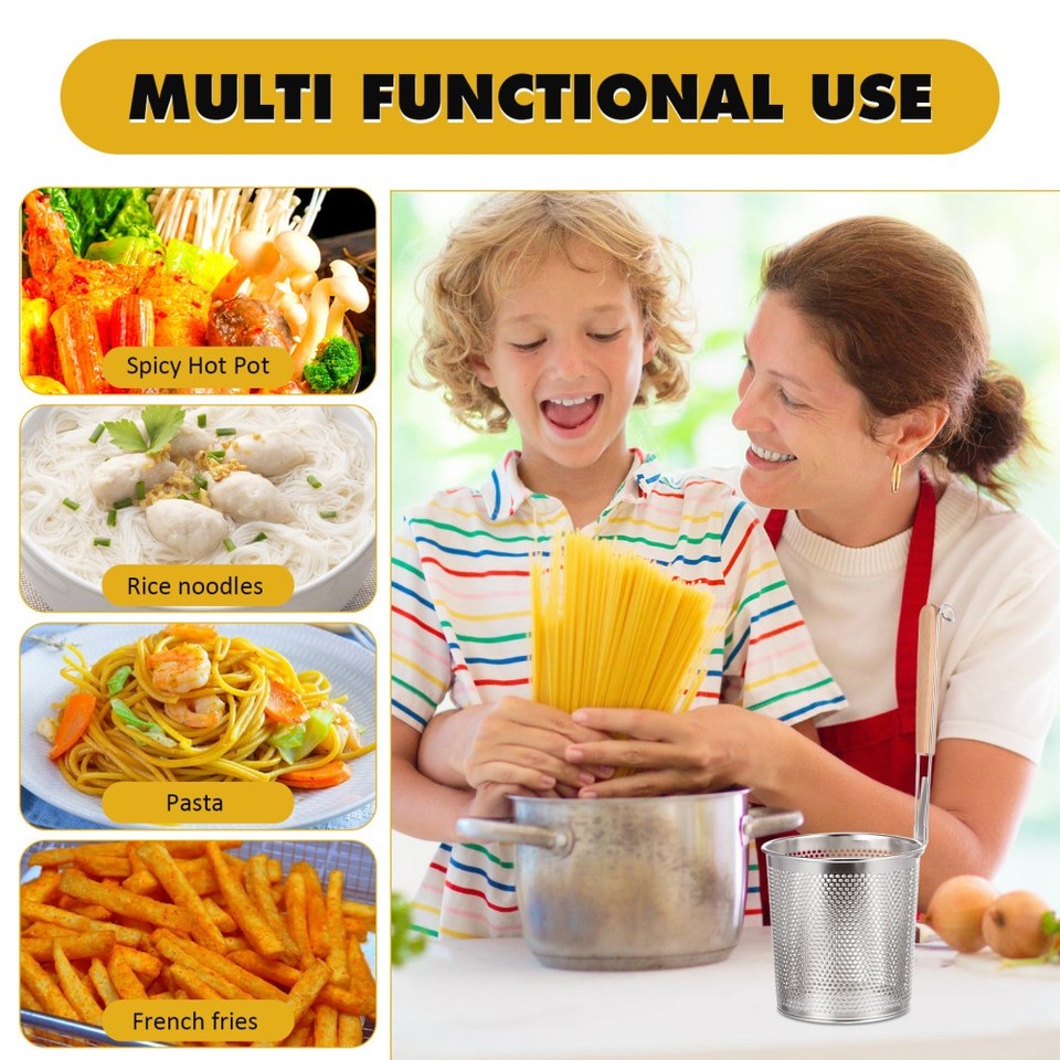 Noodle Basket Pasta Strainer Tamis Kitchen Pot for Noodles Fine Mesh ...