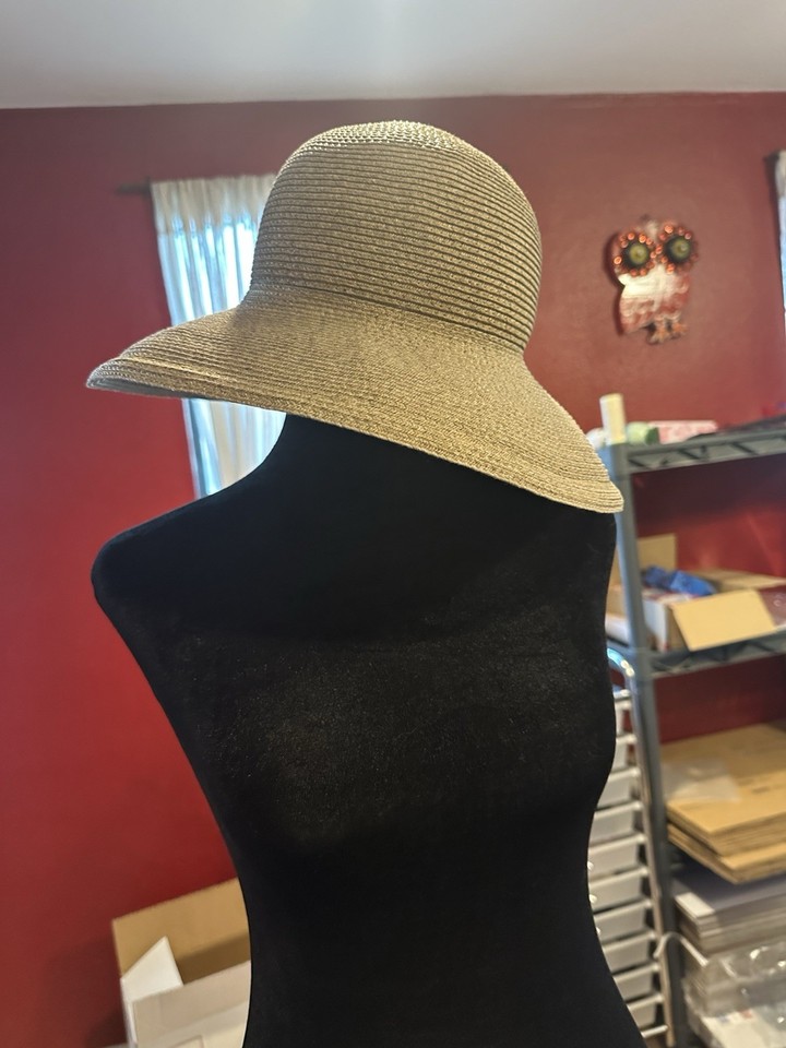 Eric Javits Squishee Wide Brim Sun Hat Natural Tan Packable Made in USA ...
