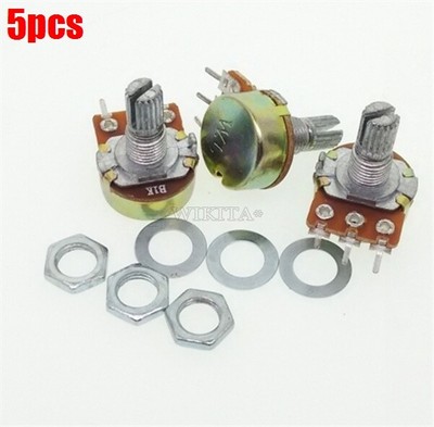 5Pcs Panel Pot B1K 15Mm Rotary Potentiometer 1K Ohm Linear Taper New Ic ...