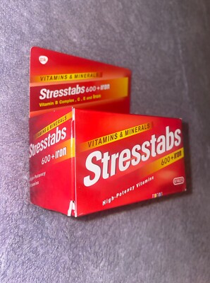 Stresstabs 600 Vitamins & Minerals + Iron Energy Formula for Health 60 ...