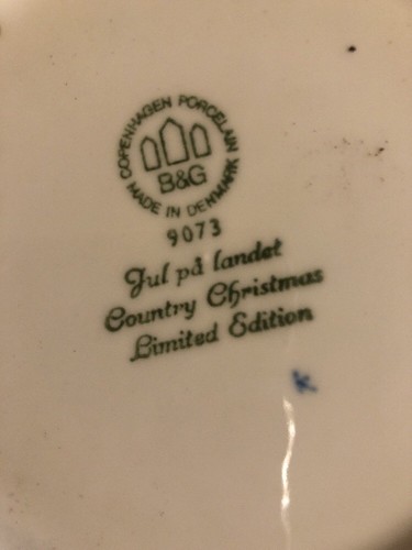 1973 Royal Copenhagen B & G COUNTRY CHRISTMAS Collector Plate Made in ...