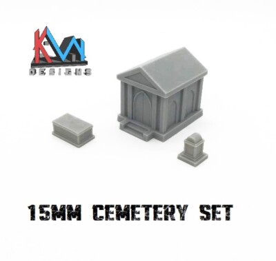 3D Printed – 15mm (1:100) Scale Cemetery Graveyard Set (Mausoleum, Grave & Tomb) | eBay
