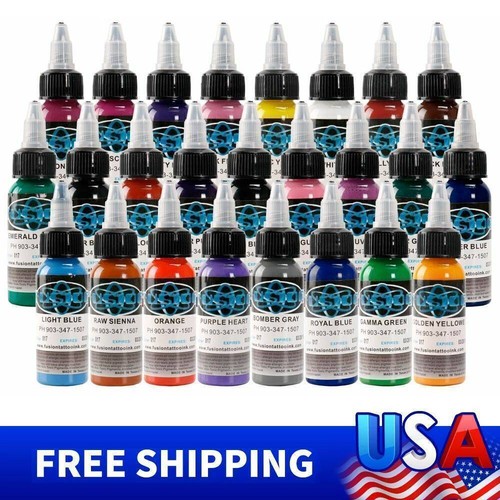 Makeup 30ml US Ink 1oz Bottles Fusion Inks Tattoo Genuine Permanent 25 ...