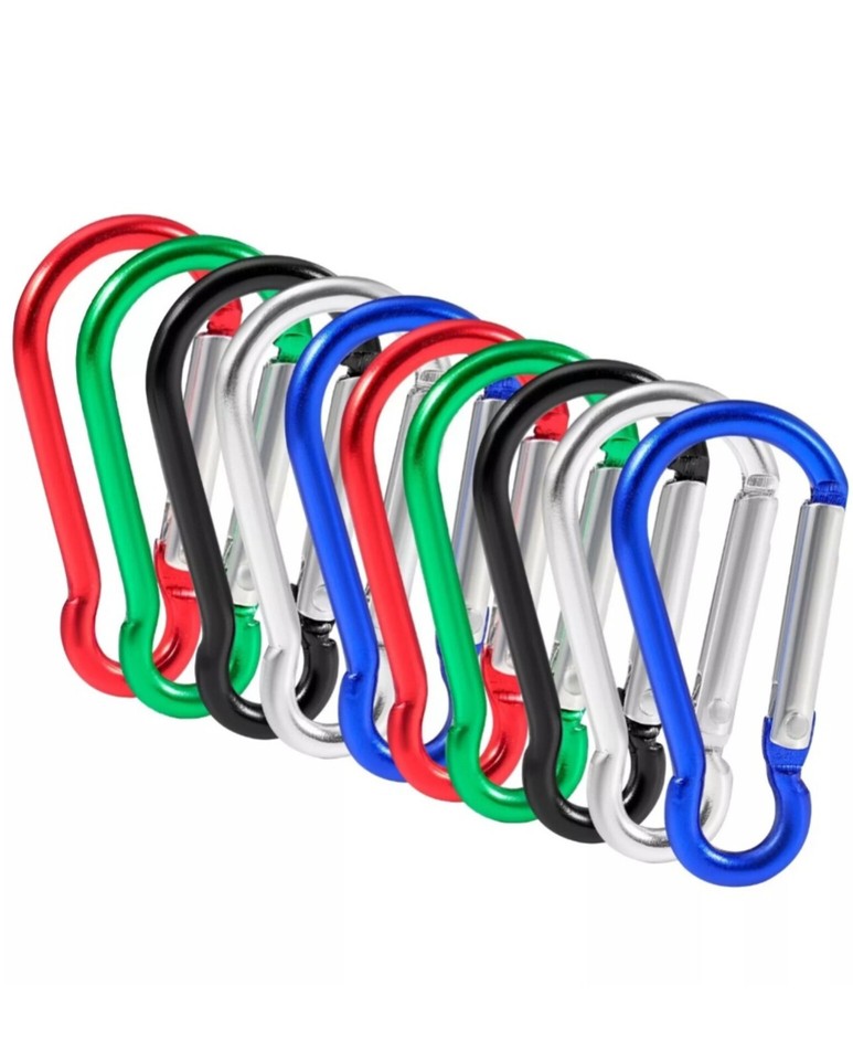1, 2, 5 or 10 x CARABINER Small Spring Clip Snap Clasp Hook Keyring ...