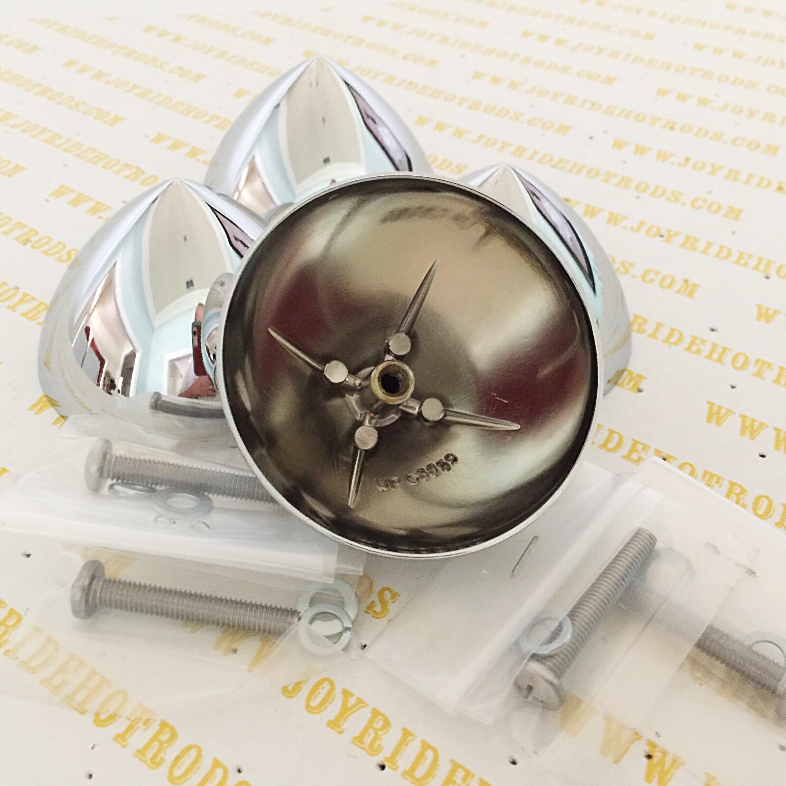 Set of 4 Hot Rod Universal Chrome Bullet Caps 2 1/2" OD 1 3/4" High | eBay
