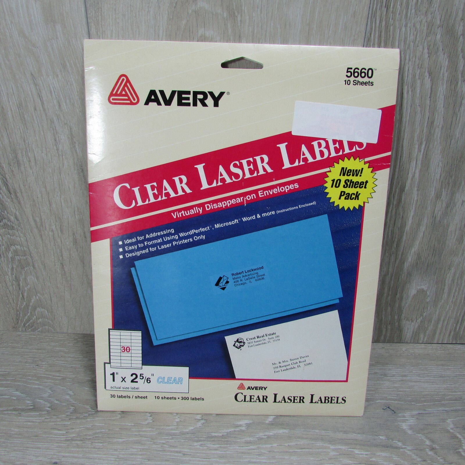 Avery 5660 Clear Easy Peel Laser Labels 1 X 2 5/8 1500 Labels 50 Sheets ...