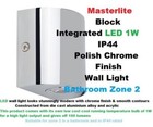 Bathroom Masterlite Block Integrated LED 1W IP44 Outdoor Chrome Wall ...