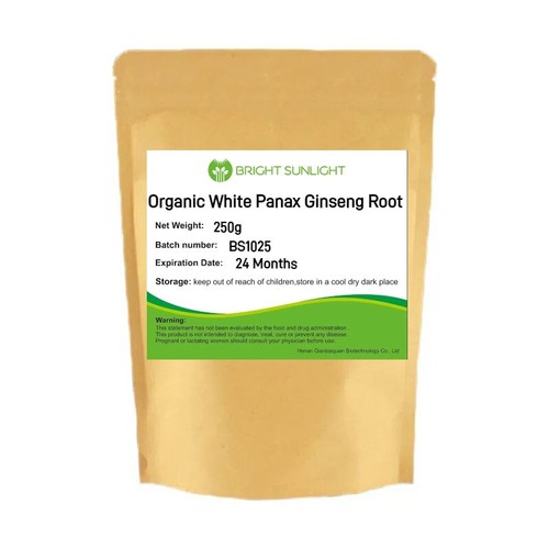 250g Organic White Panax Ginseng Root 6 year Whole Roots Origin China ...