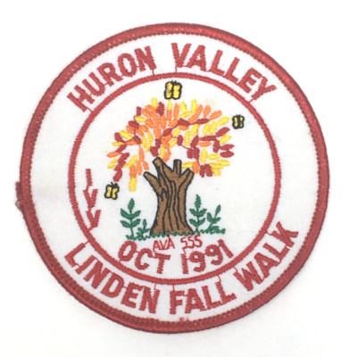 PATCH GSA Girl Scouts Huron Valley Linden Fall Walk Oct 1991 AVA 555 ...