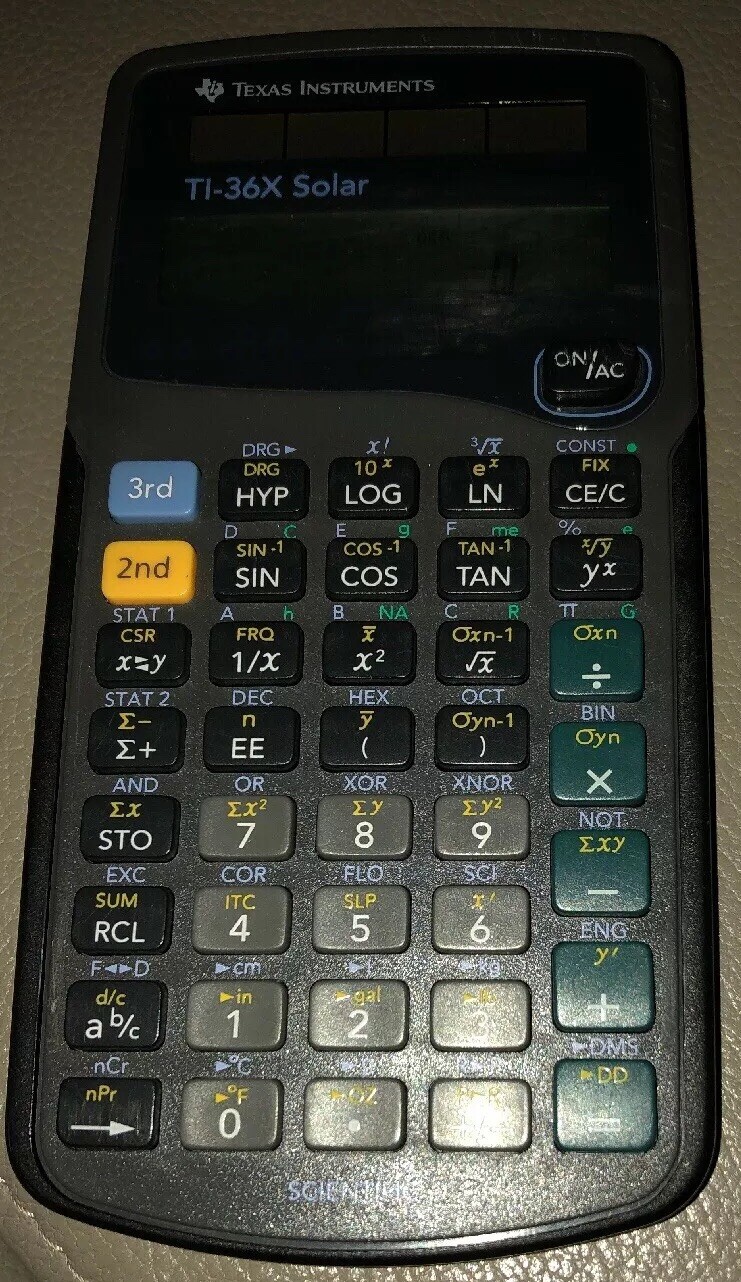 Texas Instruments TI-36X Solar Scientific Solar Powered Calculator Easy ...