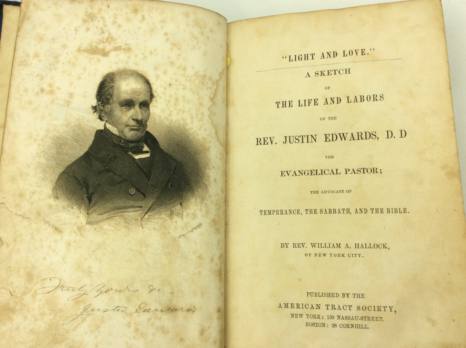 LIGHT AND LOVE by William A. Hallock - 1855 - Rev. Justin Edwards ...