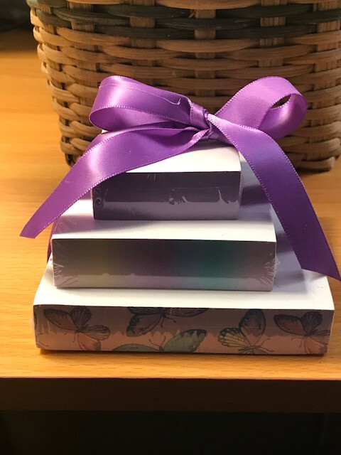 Memo Cube w/3 Graduated Sizes~Purple Ribbon Bow~Brand New and Sealed ...