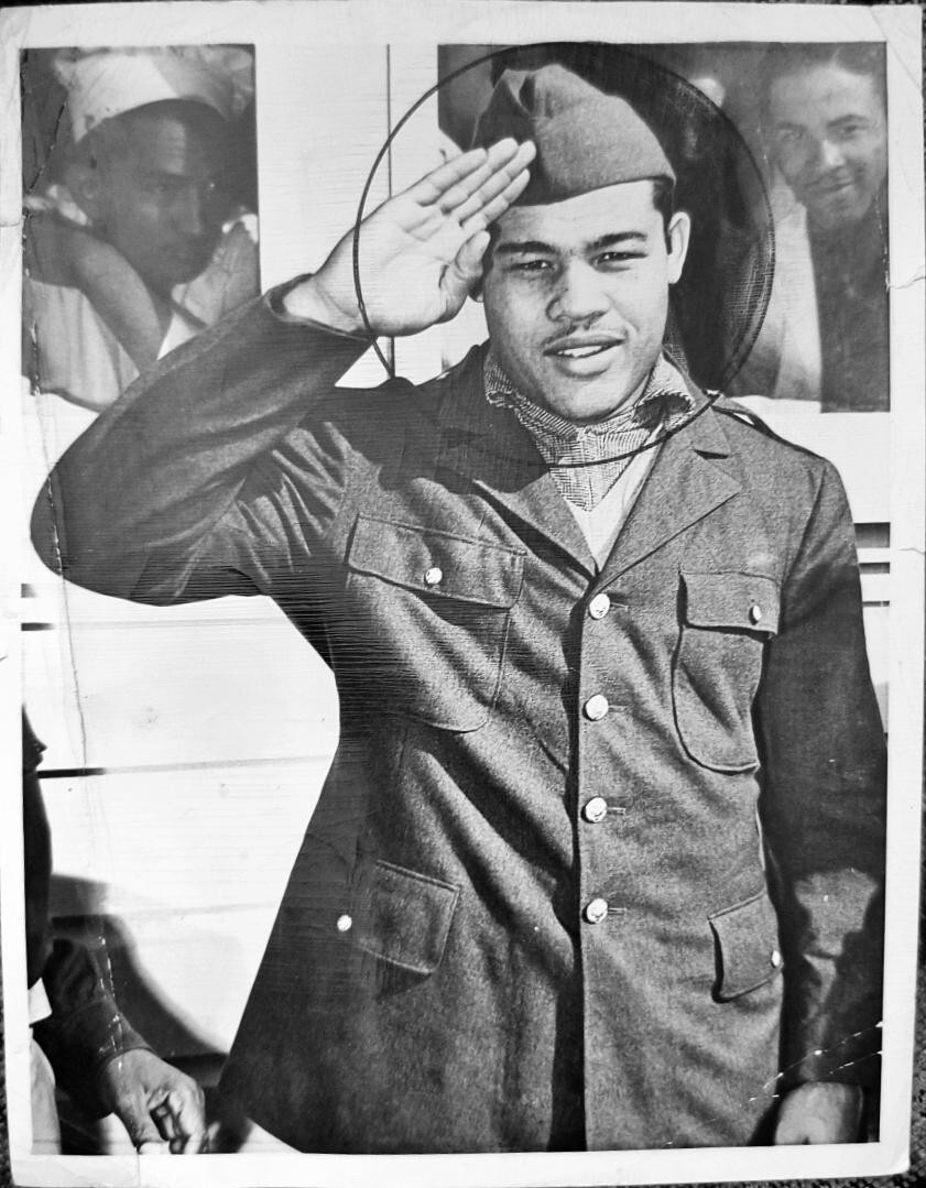 1941 JOE LOUIS WWII AMERICAN MILITARY TYPE 1 PHOTO BOXER SOLDIER BOXING ...
