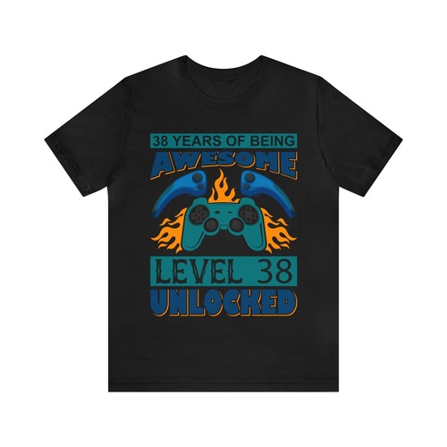 38 Years Of Being Awesome Level 38 Unlocked - Unisex Jersey Short ...